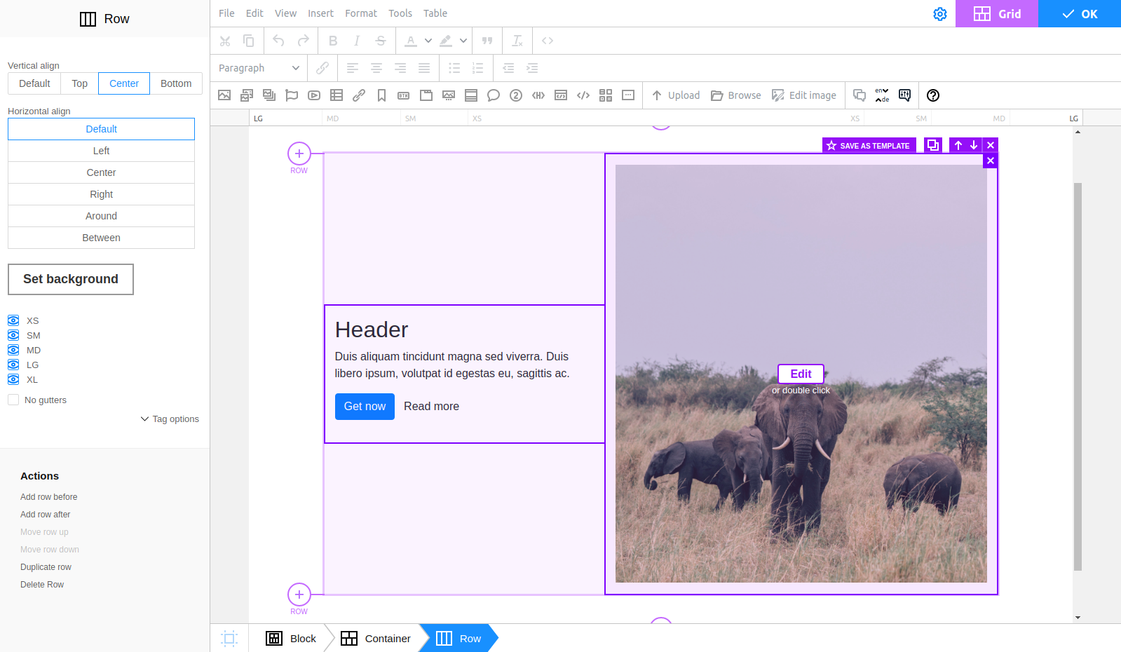 Edit Column Structure